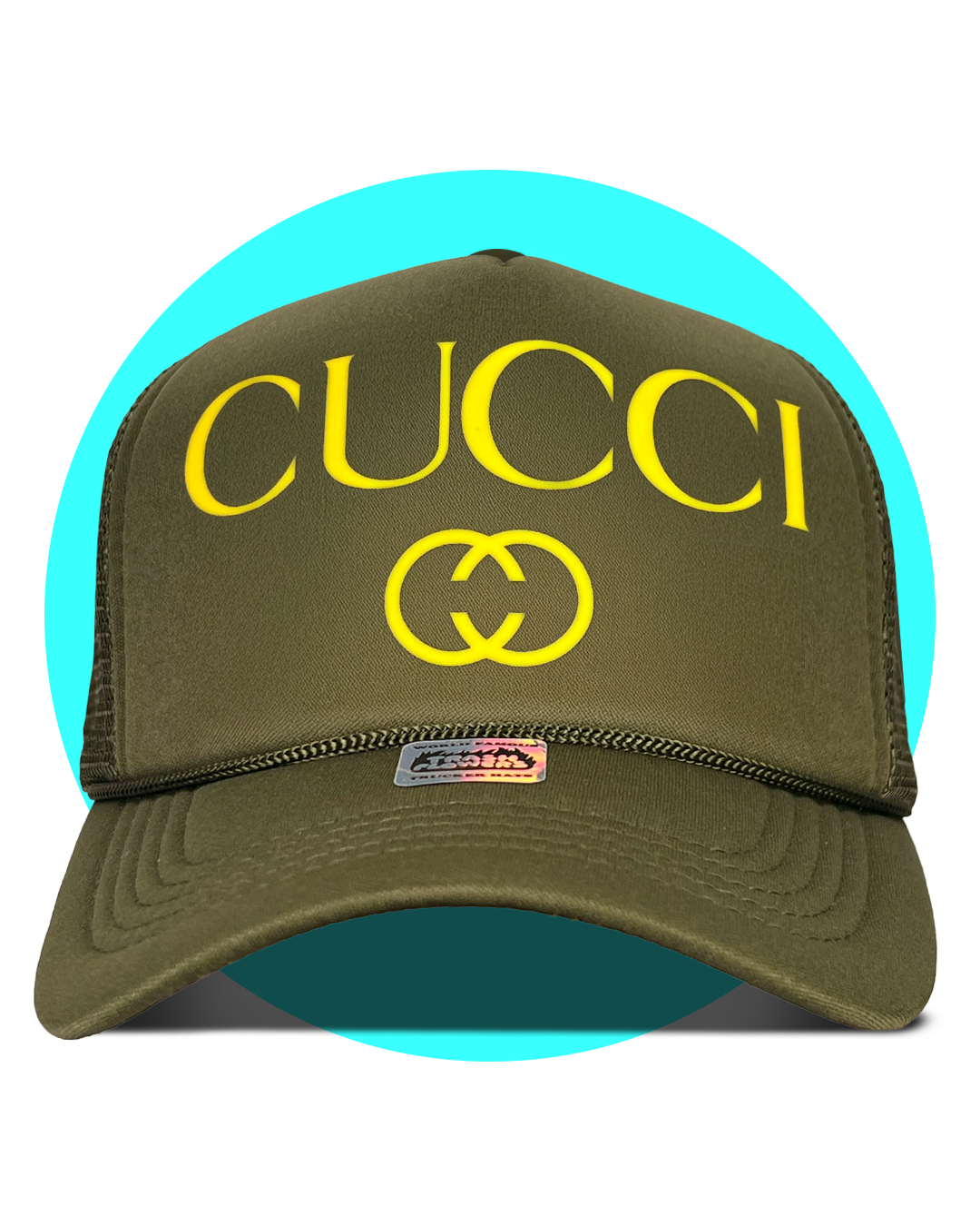 It's All Cucci Trucker Hat – trashflowerstruckerhats